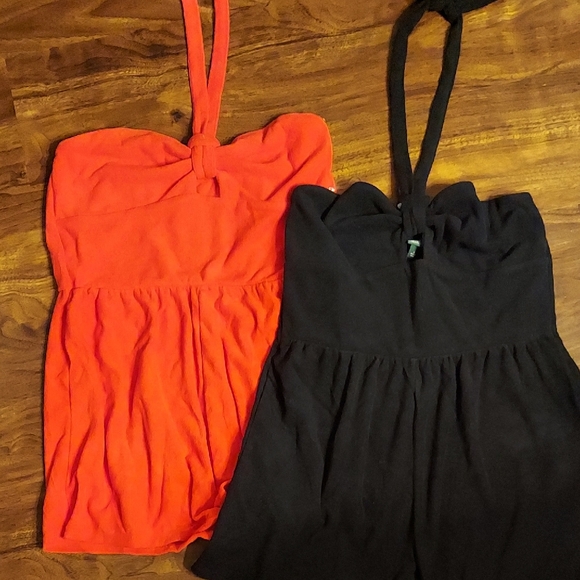 wild fable | Swim | 2 Medium Terry Cloth Rompers Black And Red | Poshmark